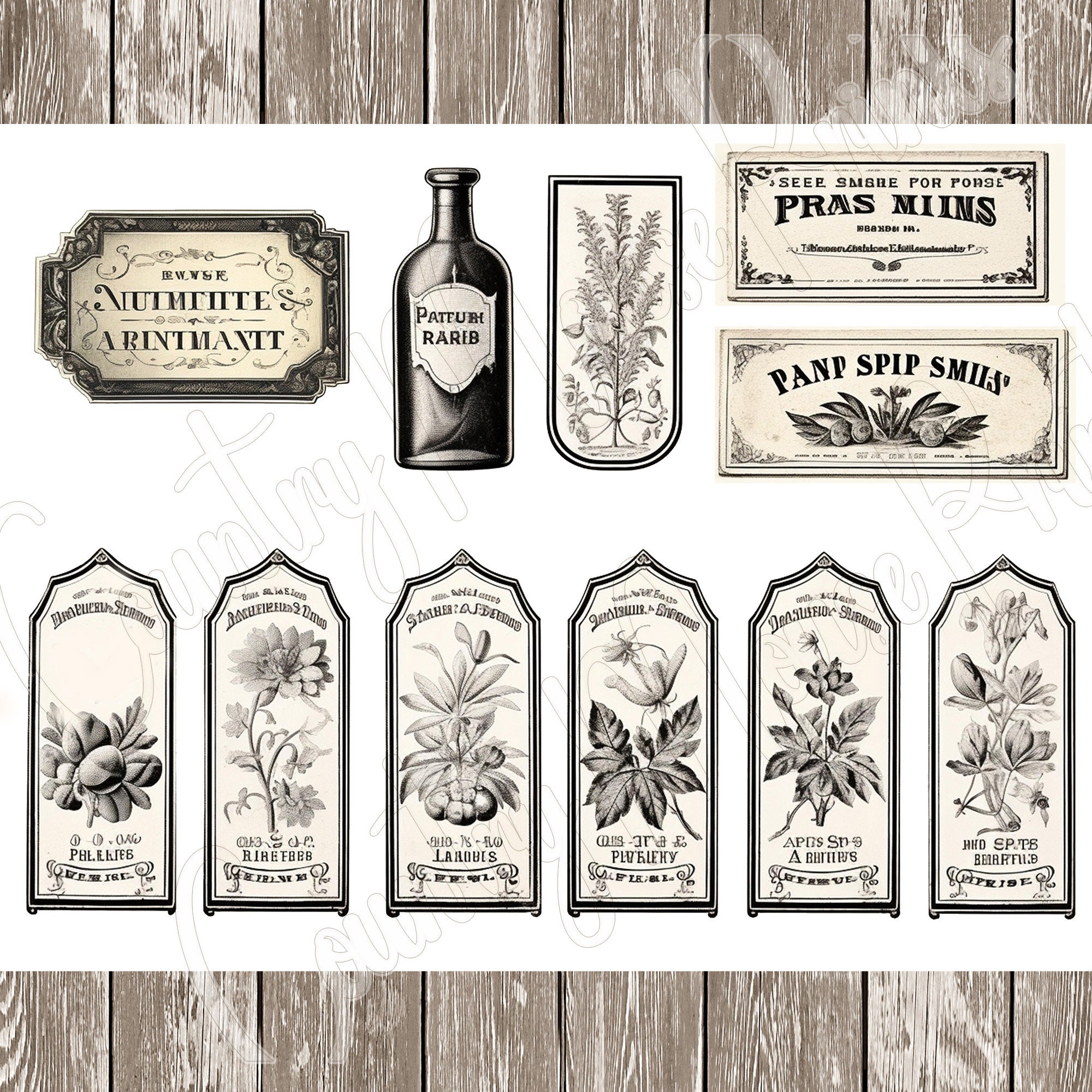 Vintage Junk Journal Label Ephemera Stamps Grungy Apothecary - Etsy