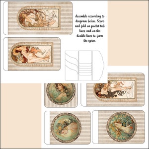 Waterfall Folio Neutral Junk Journal Kit Tall Trifold Art Nouveau Junk ...