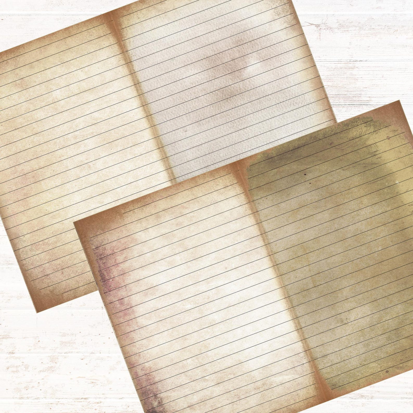 Lined Junk Journal Signature Pages - Vintage Grunge Aged Antique Papers ...