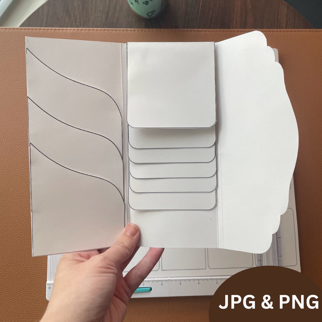 Junk Journal Waterfall Folio Template - Tall Booklet, Blank Printable ...