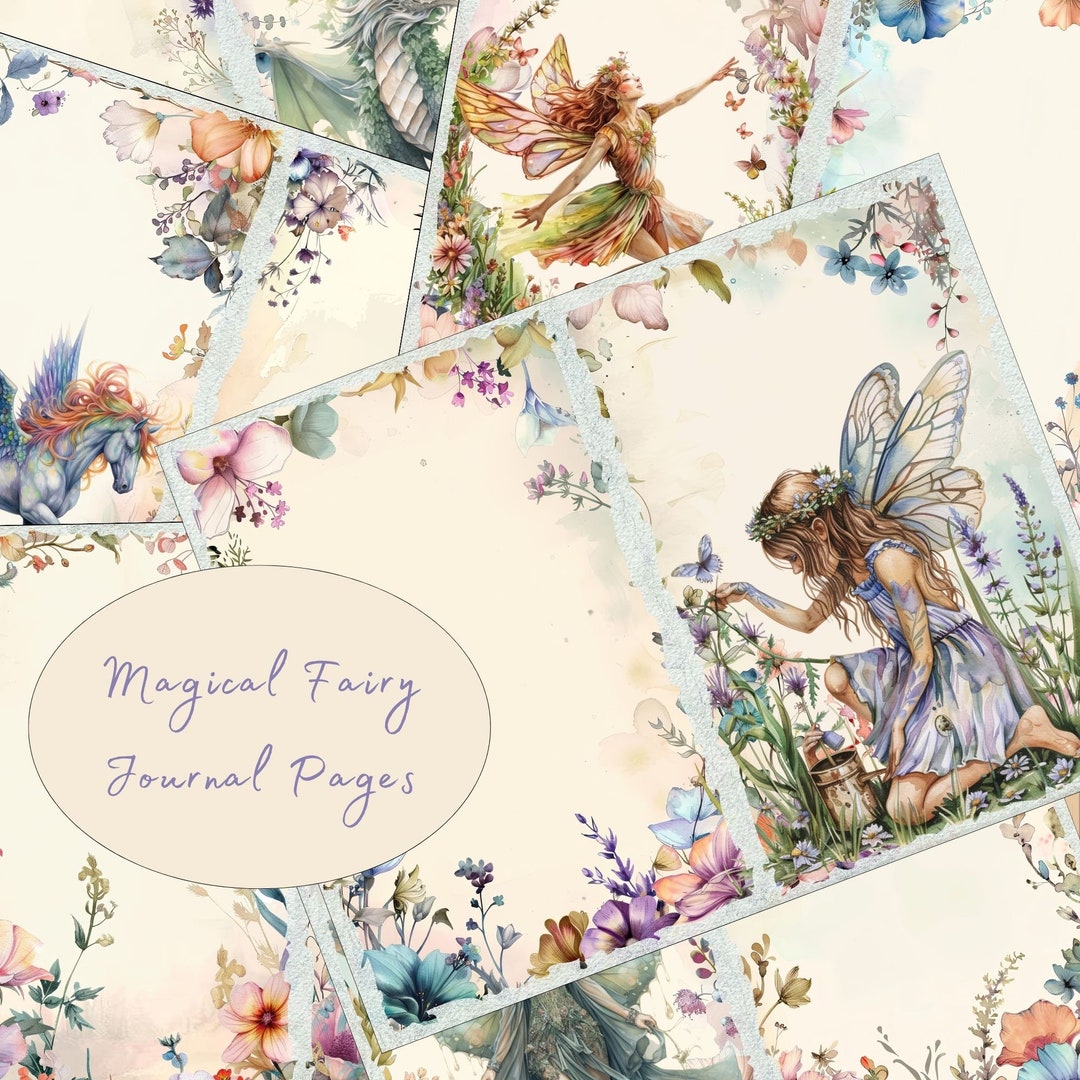 Junk Journal Fairy Signature Paper, Fantasy Fairy Junk Journal Pages ...
