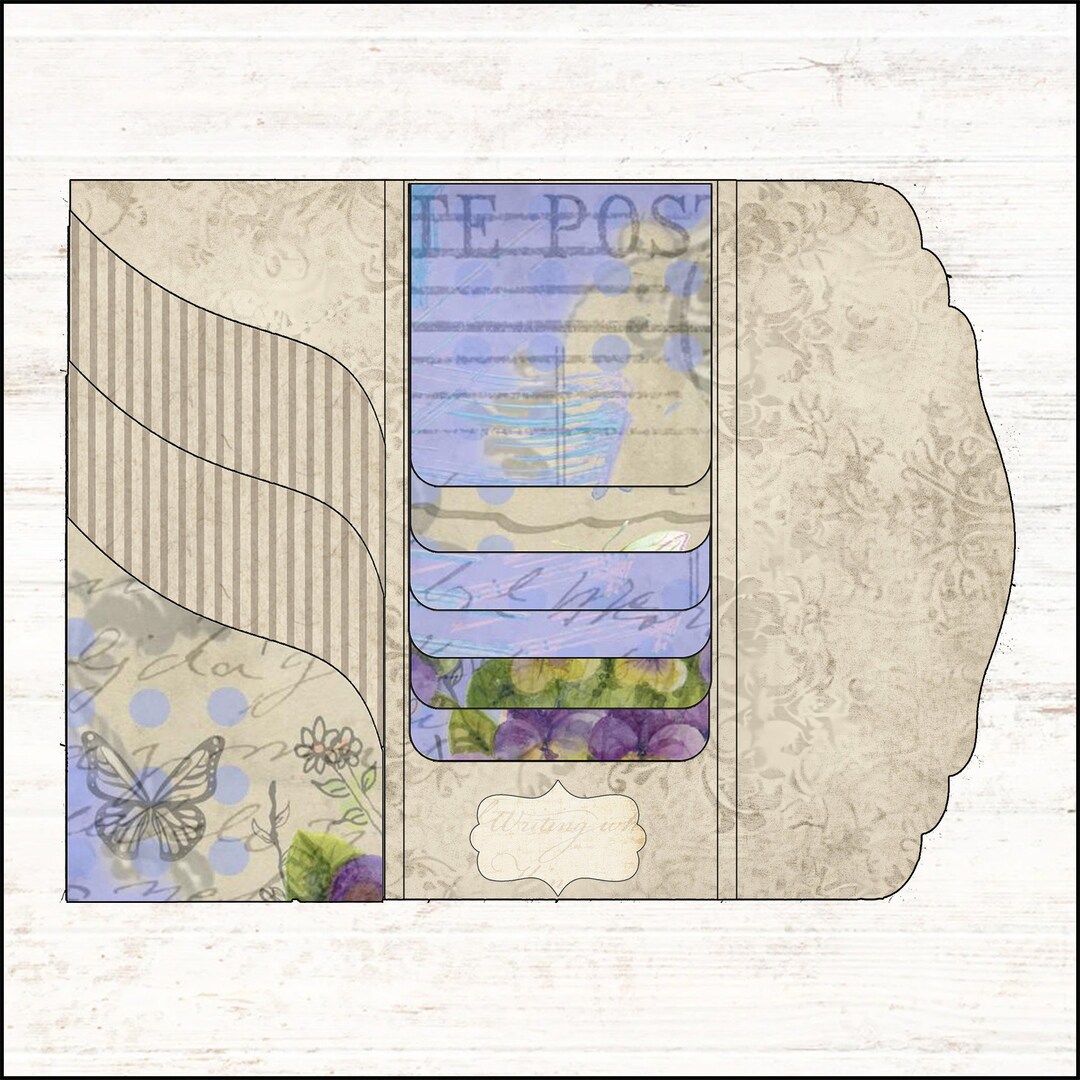 Junk Journal Waterfall Folio Neutral Tall Trifold Shabby Junk Journal ...