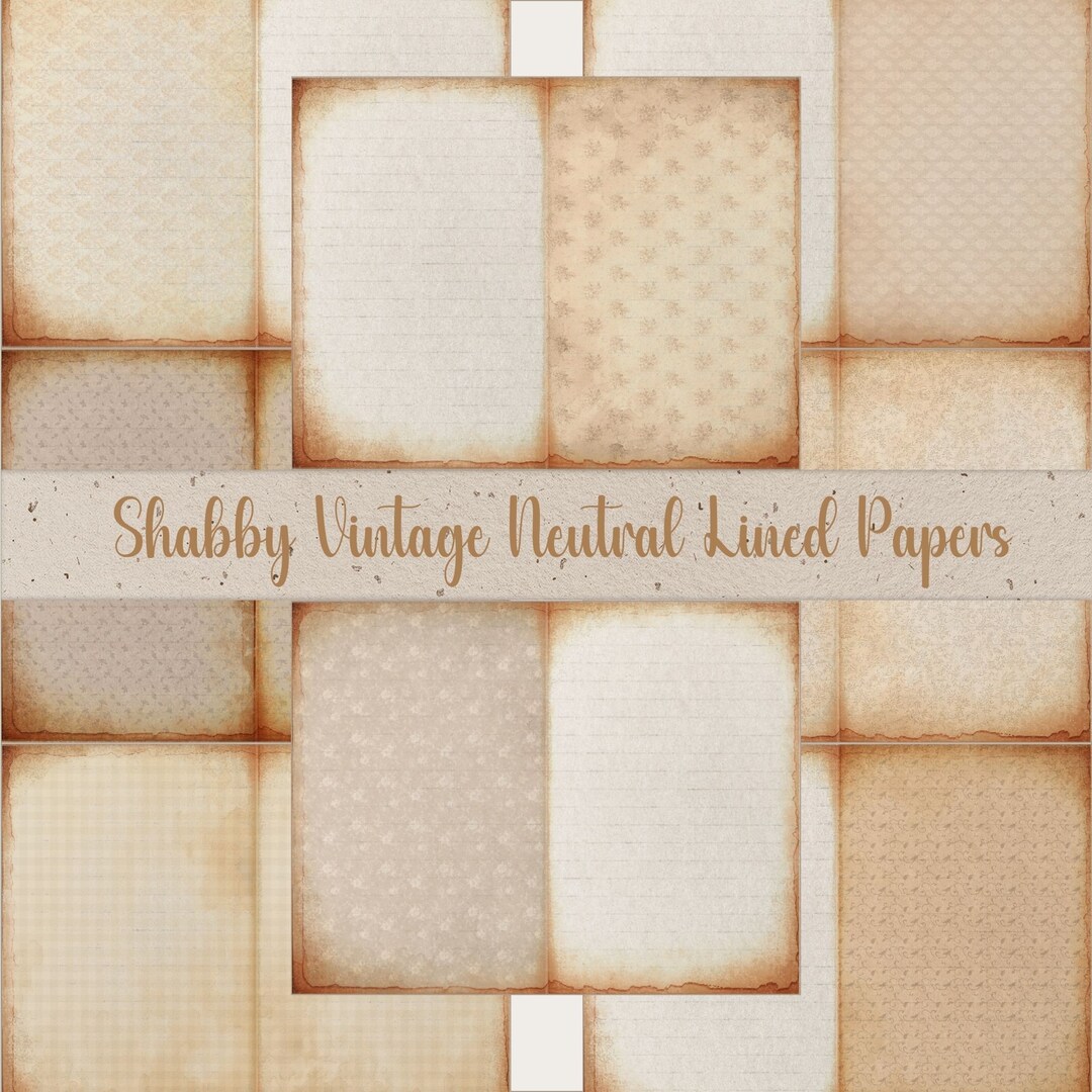 Shabby Vintage Lined Junk Journal Background Papers Antique Junk ...
