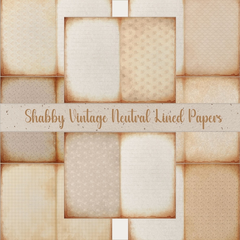 Shabby Vintage Lined Junk Journal Background Papers Antique Junk ...