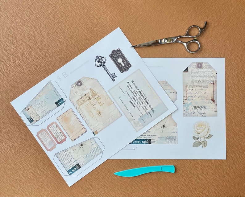 Loaded Tag Junk Journal Tag Botanical Folded Tuck Tag Printable Pocket ...