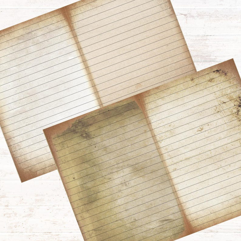 Lined Junk Journal Signature Pages - Vintage Grunge Aged Antique Papers ...