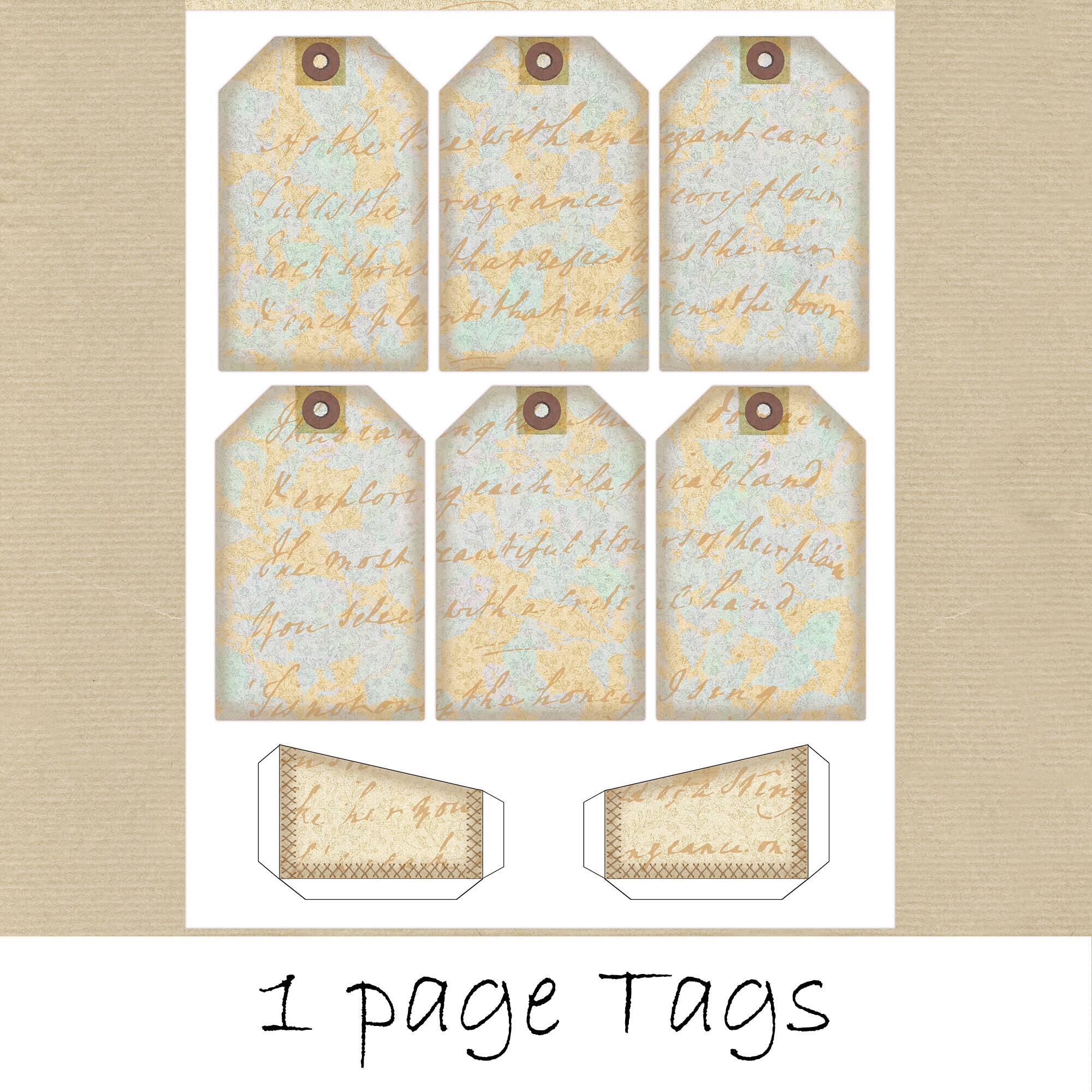 Loaded Pocket Tags Junk Journal Chunky Layering Tag Vintage Grungy ...