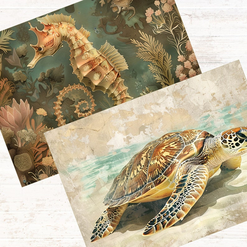 Ocean Junk Journal Paper, Beach Junk Journal Pages, Sea Background ...