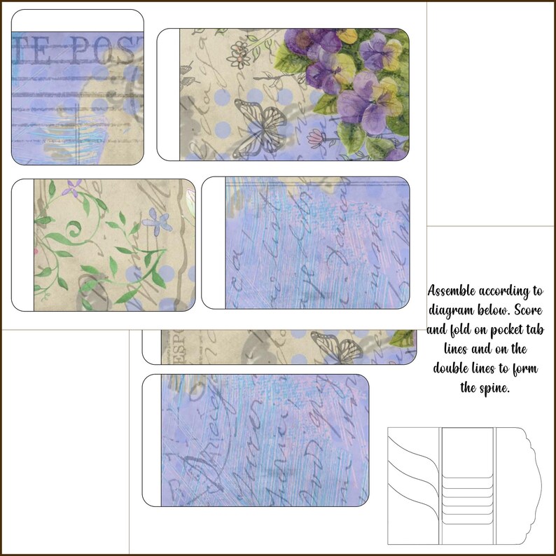 Junk Journal Waterfall Folio Neutral Tall Trifold Shabby Junk Journal ...
