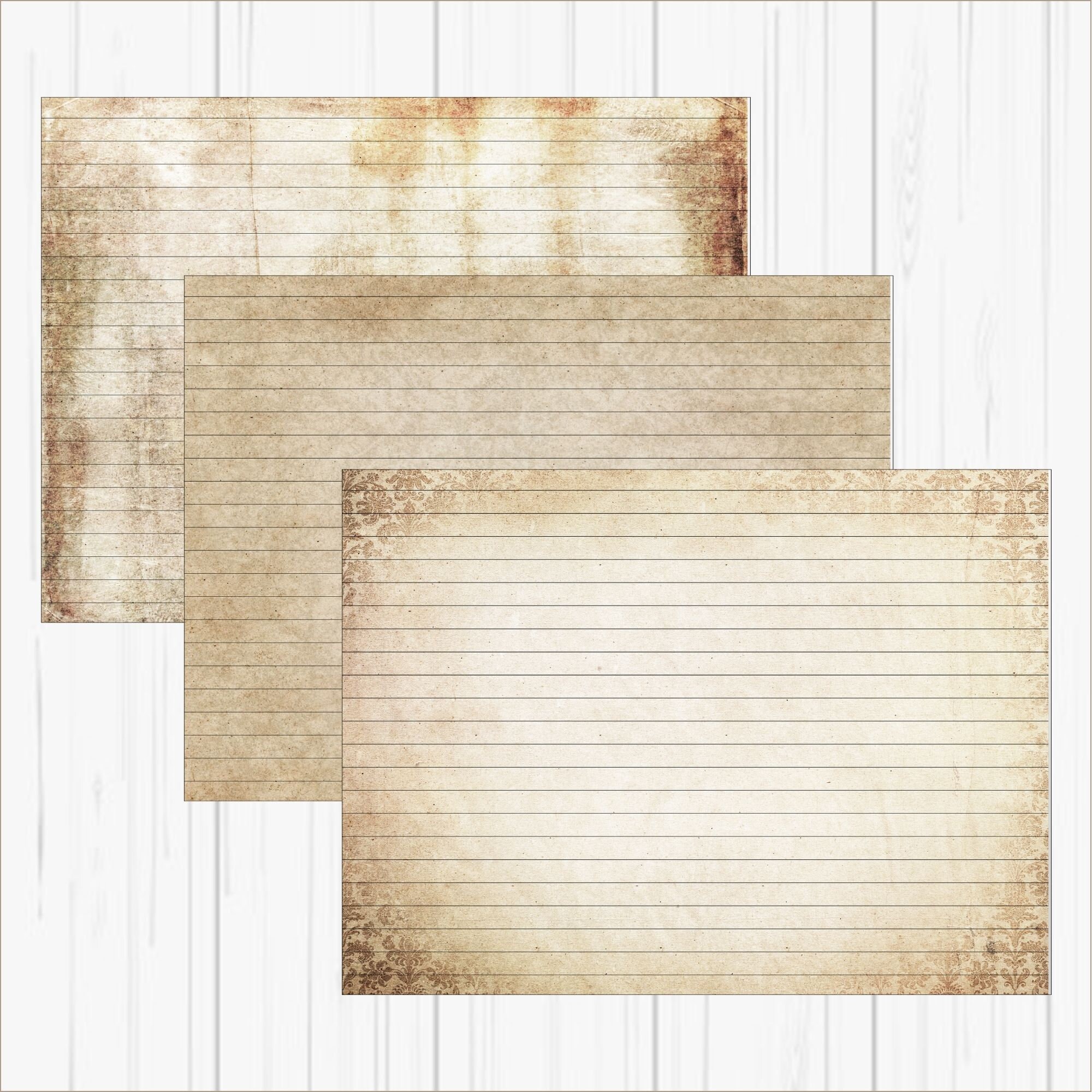 Lined Junk Journal Signature Pages Vintage Grunge Aged Antique Papers ...