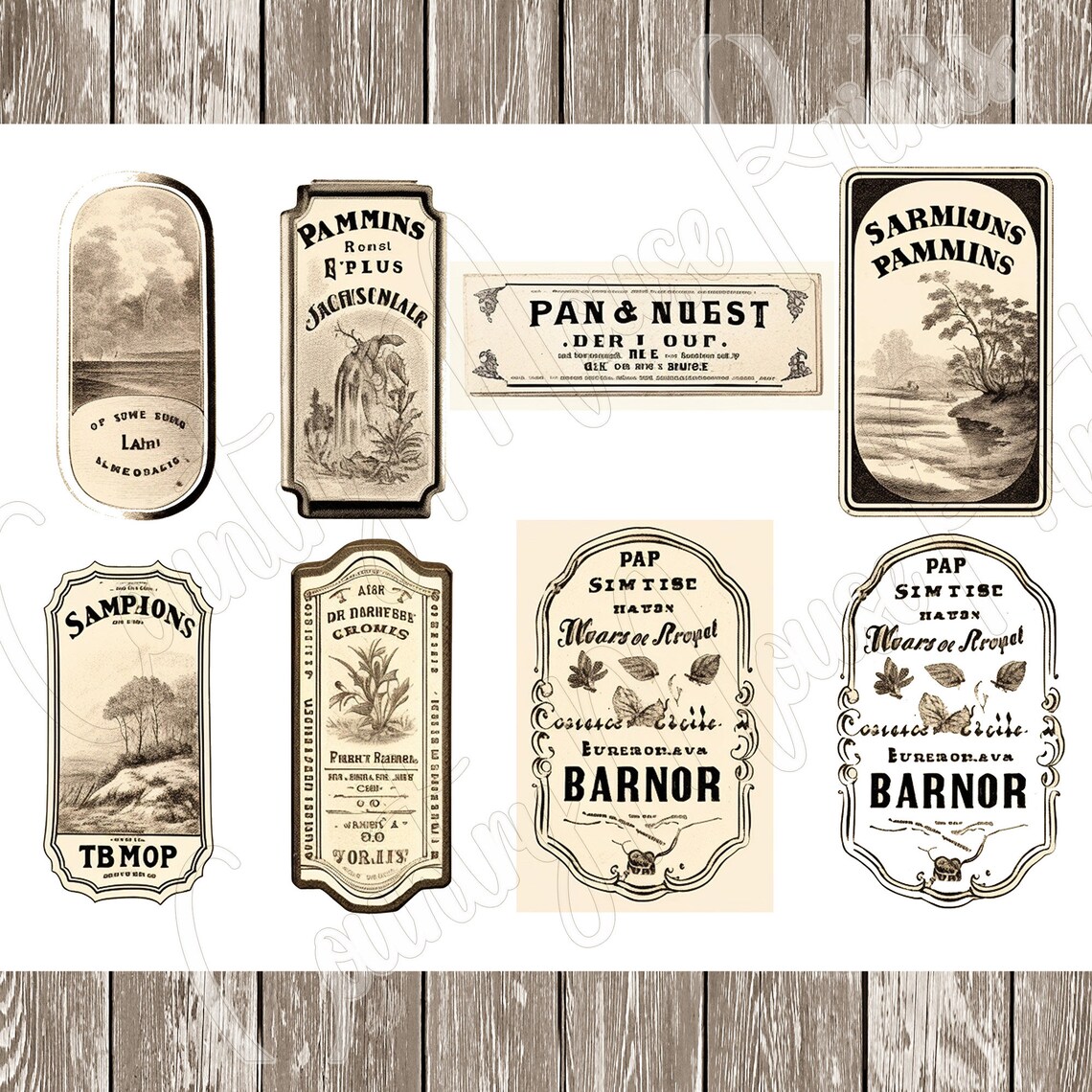 Vintage Junk Journal Label Ephemera Stamps Grungy Apothecary - Etsy