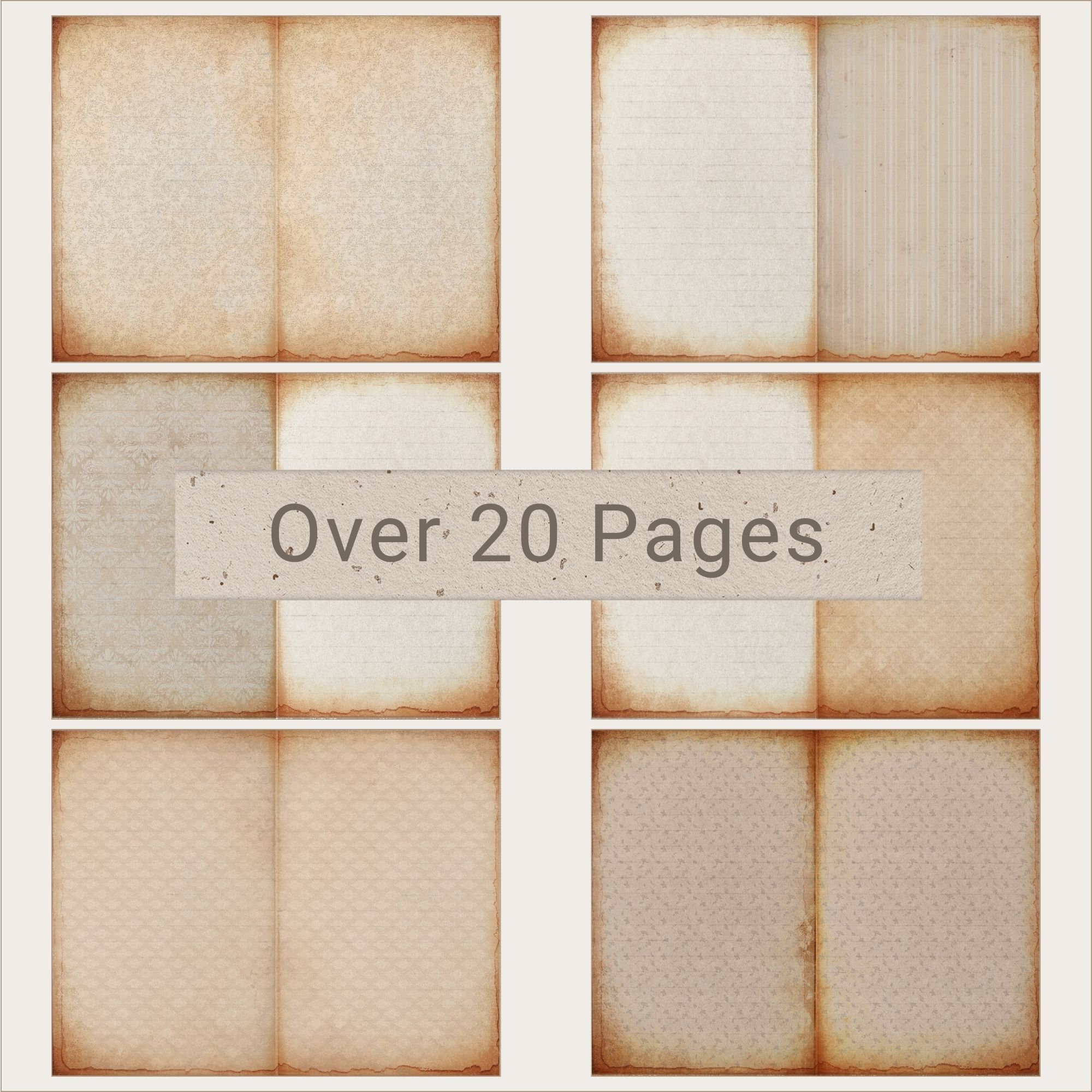 Shabby Vintage Lined Junk Journal Background Papers Antique Junk ...