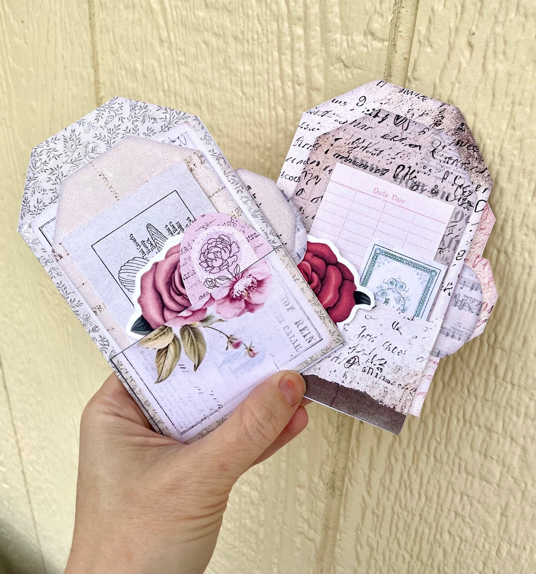 Loaded Tag Junk Journal Tag Botanical Folded Tuck Tag Printable Pocket ...