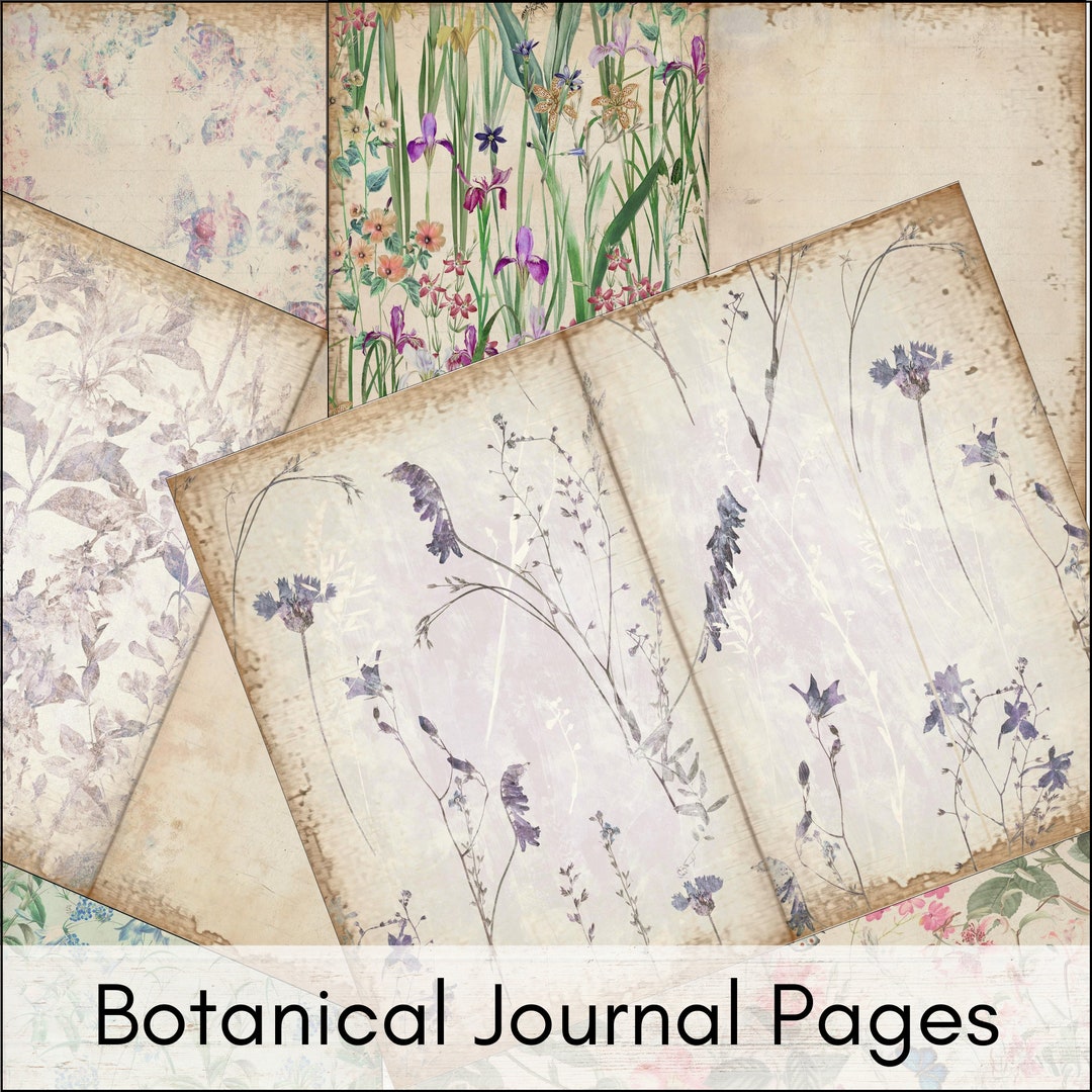 Wildflower Floral Junk Journal Lined Pages - Flower Horizonal Journal ...