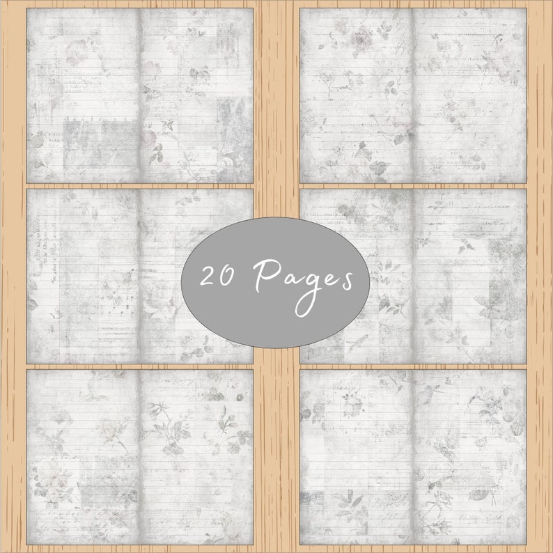 Junk Journal Black and White Collage Background Paper, Gray Patchwork ...