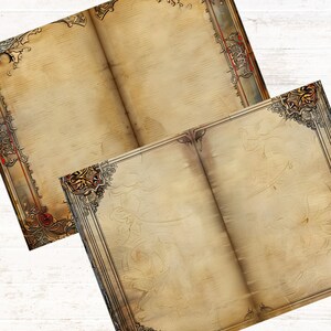Fantasy Magic Antique Junk Journal Kit Border Pages Grunge Old Paper ...