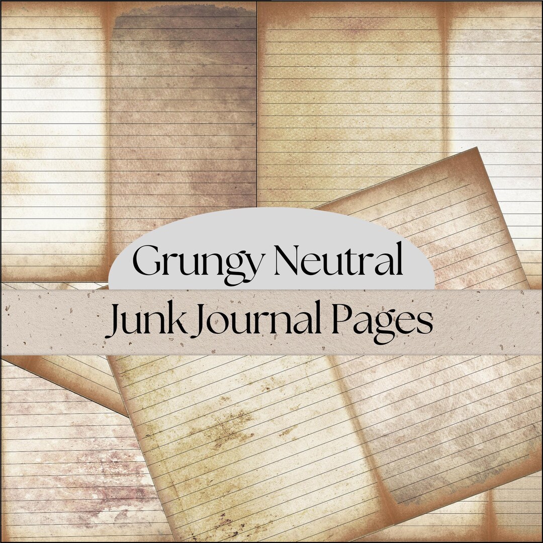 Lined Junk Journal Signature Pages - Vintage Grunge Aged Antique Papers ...