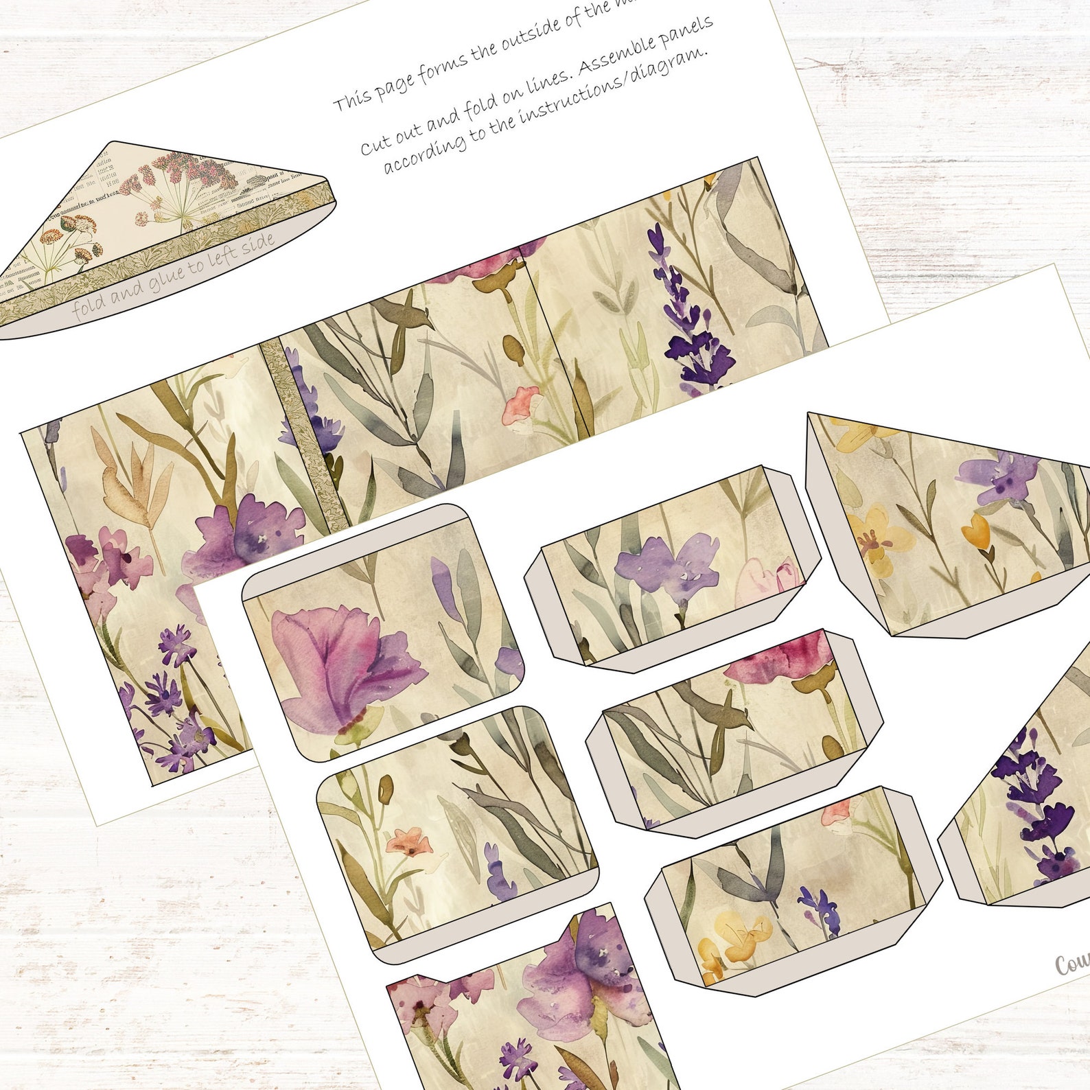 Botanical Mini Folio Junk Journal Kit Wildflower Floral Mini-folio ...