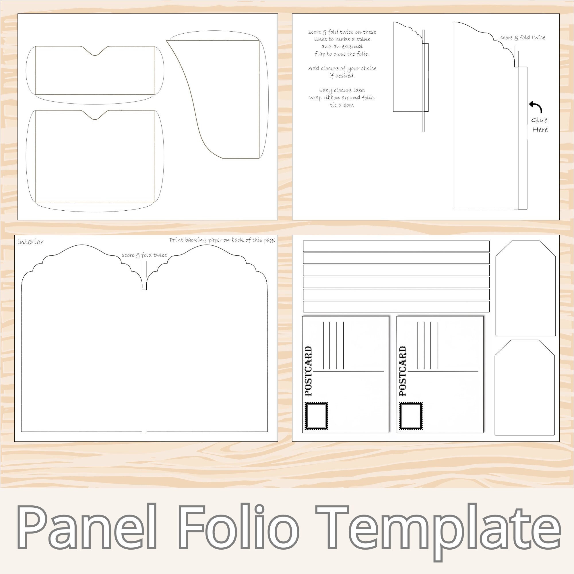 Panel Folio Template Junk Journal Blank Template Printable Digital PDF ...