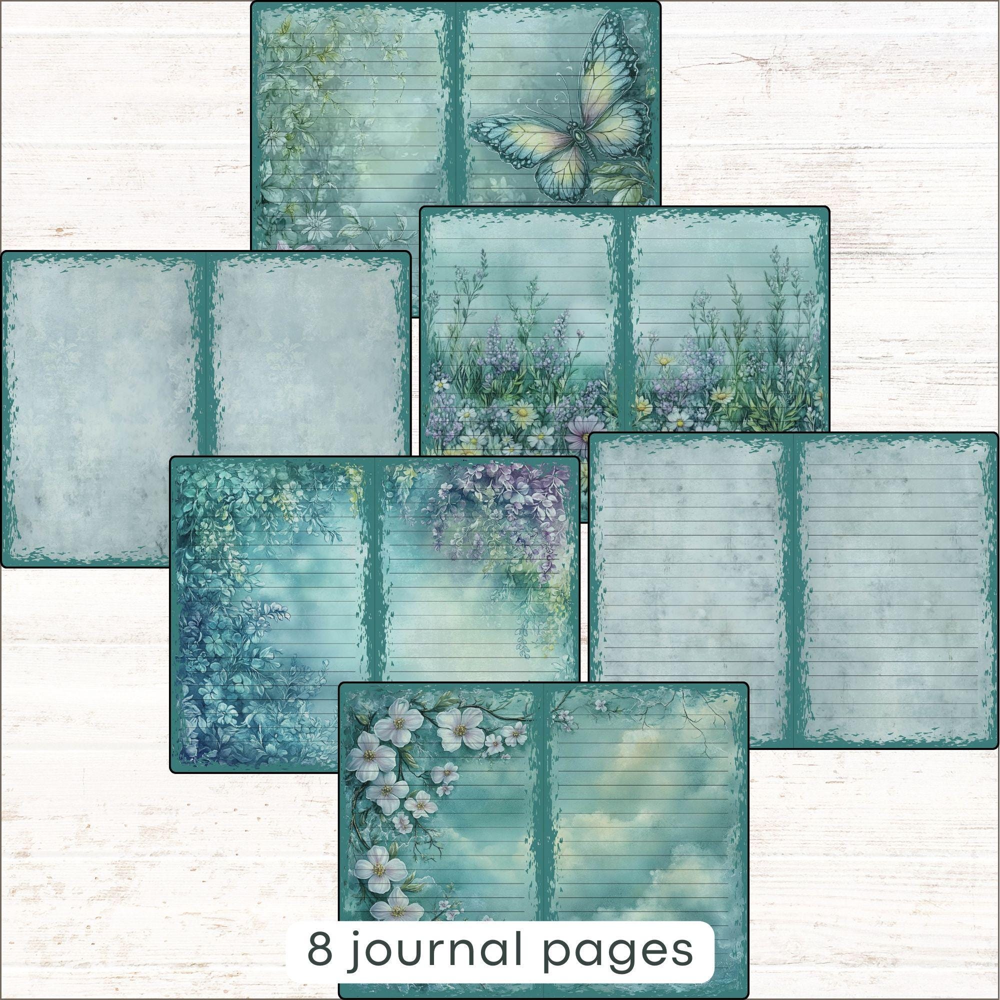 Printable Fairy Junk Journal Kit Blue Fantasy Digital Journal Pages PDF ...