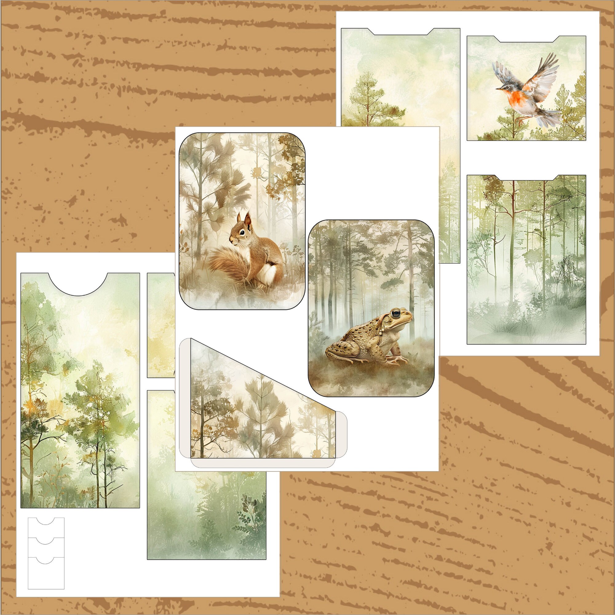 Forest Animal Journal Kit Woodland Creatures Papers Pockets Tags ...