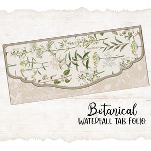 Botanical Printable Folio Neutral Junk Journal Floral Waterfall Tab ...