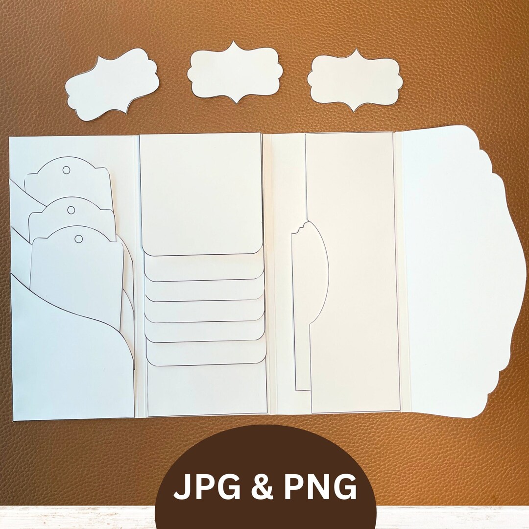 Junk Journal Waterfall Trifold Folio Template - Tall Booklet Junk ...