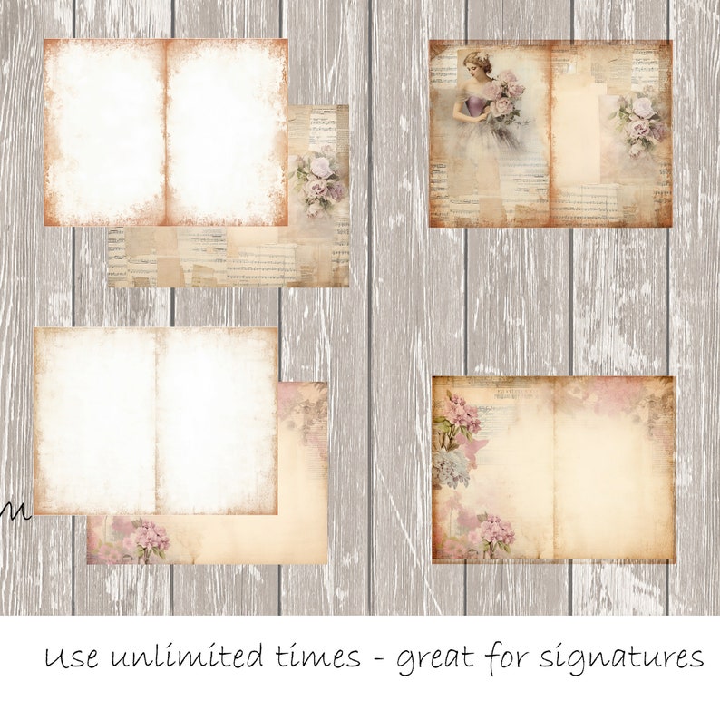 Junk Journal Page Spread Overlay Printable Template Junk Journal Page ...