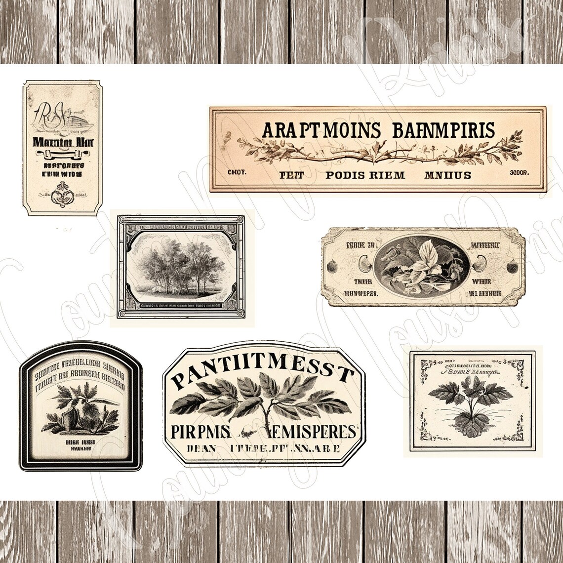 Vintage Junk Journal Label Ephemera Stamps Grungy Apothecary - Etsy