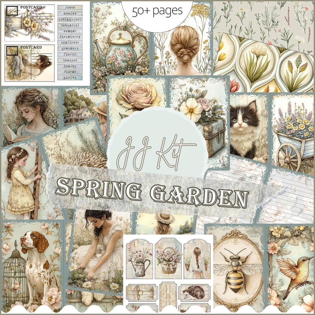 Spring Garden Junk Journal Kit Printable Gardencore Countryside Journal ...