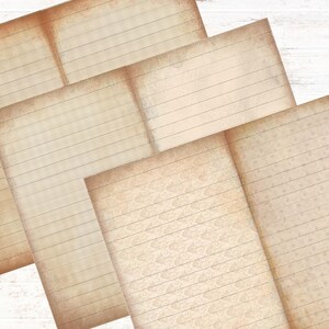 Lined Junk Journal Digital Pages Vintage Pattern Background Papers ...