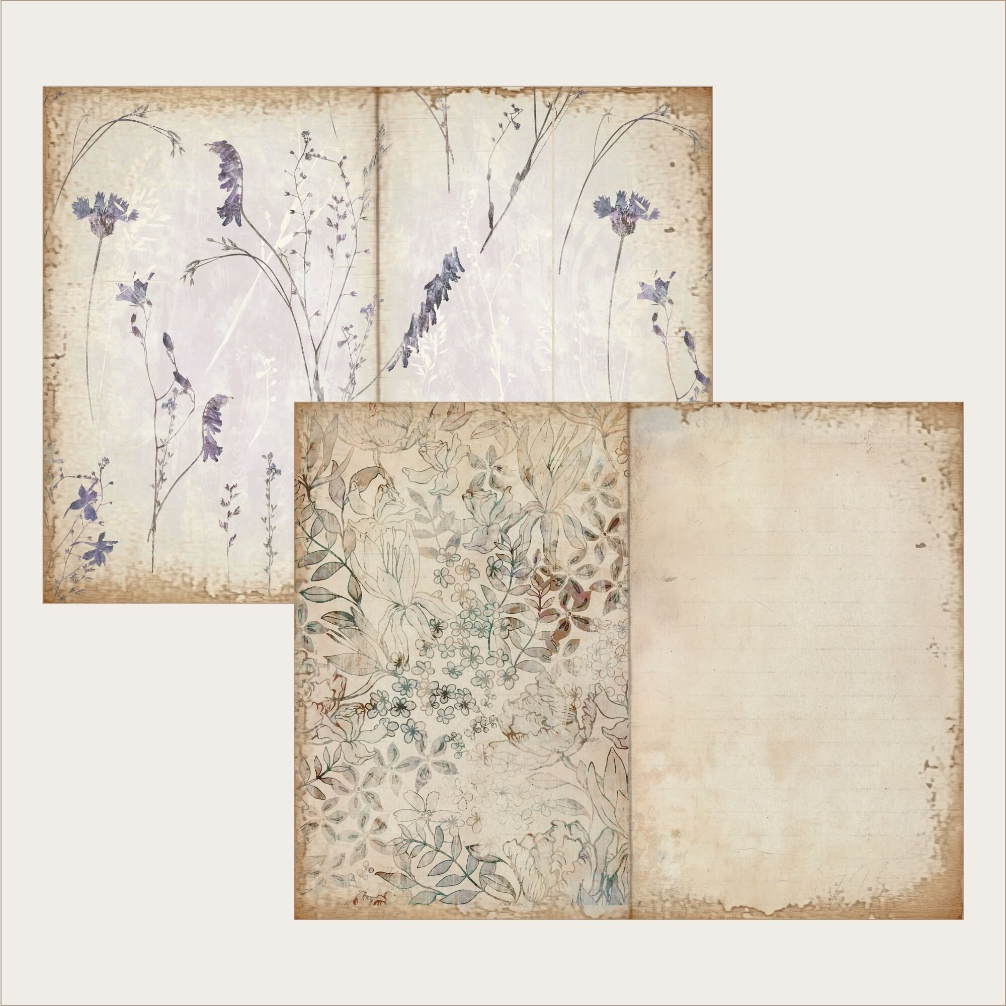 Wildflower Floral Junk Journal Lined Pages Flower Horizonal Journal ...