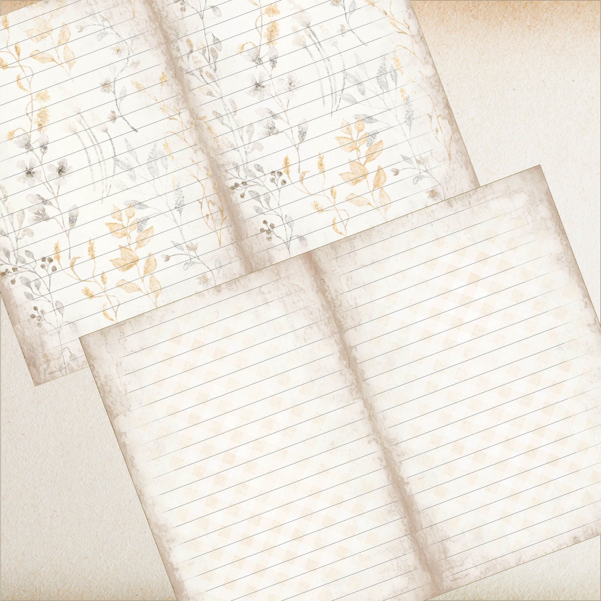 Brown Shabby Chic Junk Journal Background Paper, Junk Journal Lined ...