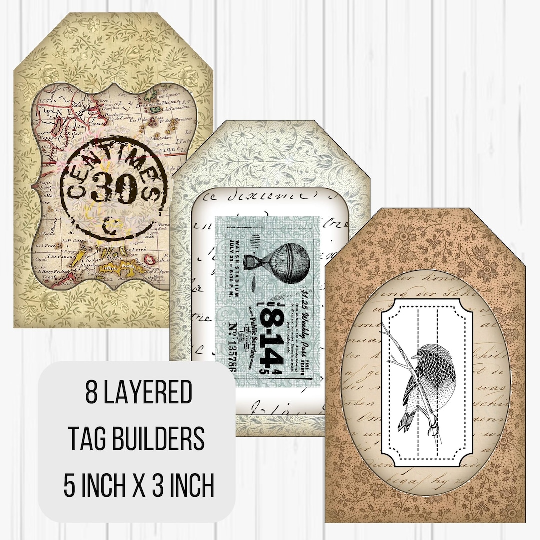 Loaded Layered Junk Journal Tag Builder Kit - 3 Types of Tags ...