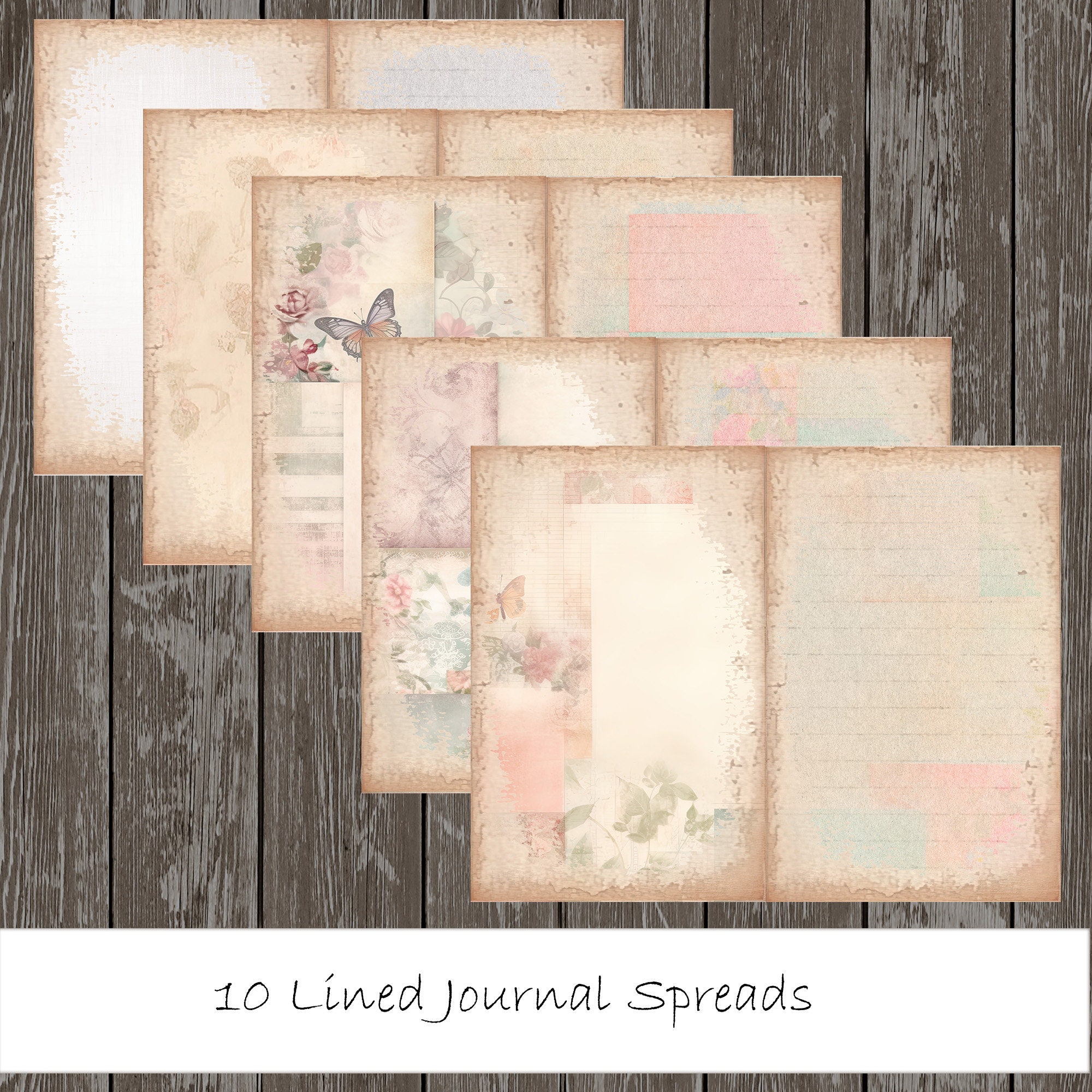 Junk Journal Digital Decorative Paper Scrapbook Printable Background ...