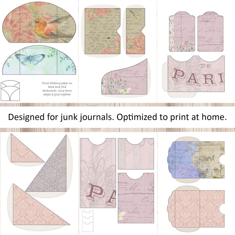 Junk Journal Kit Pastel Vintage, Decoupage Junk Journal Bundle, Pink ...
