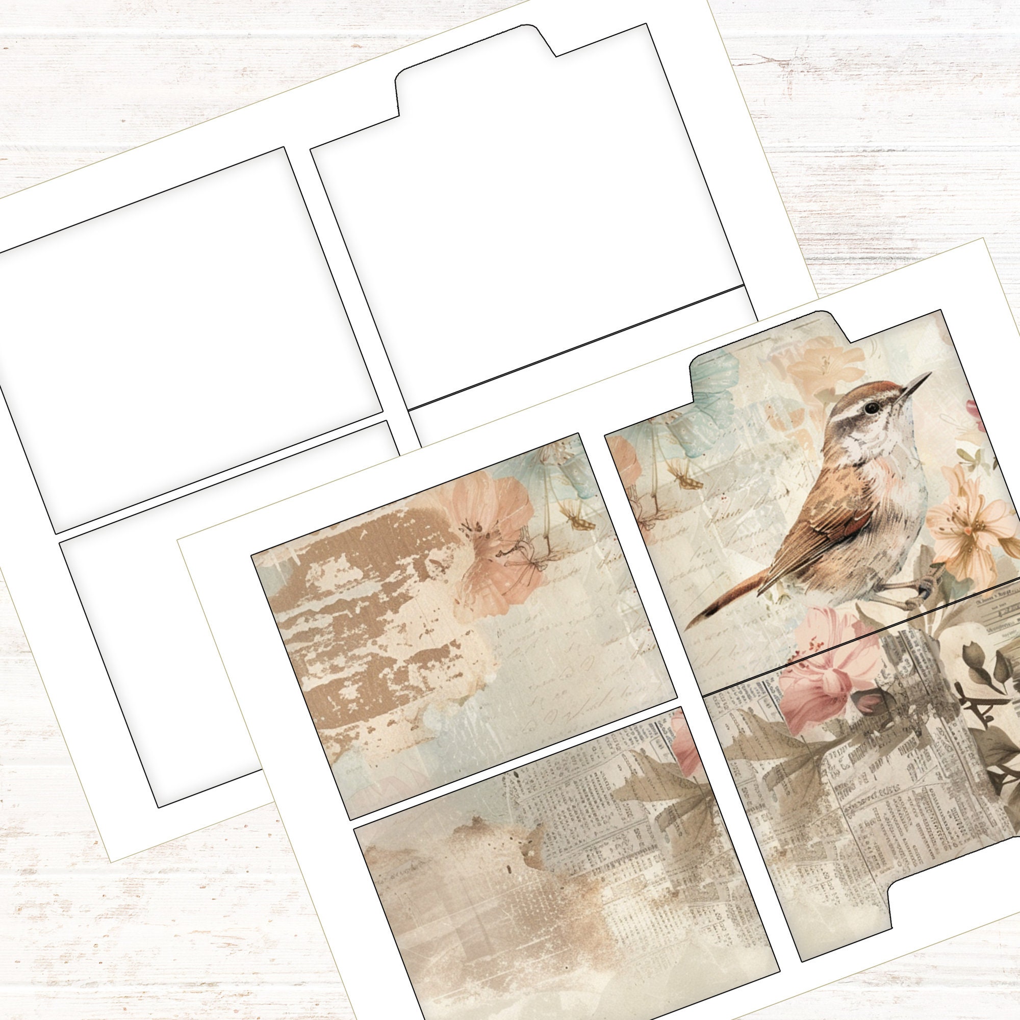 File Folder Template Junk Journal Template Printable Template Digital ...