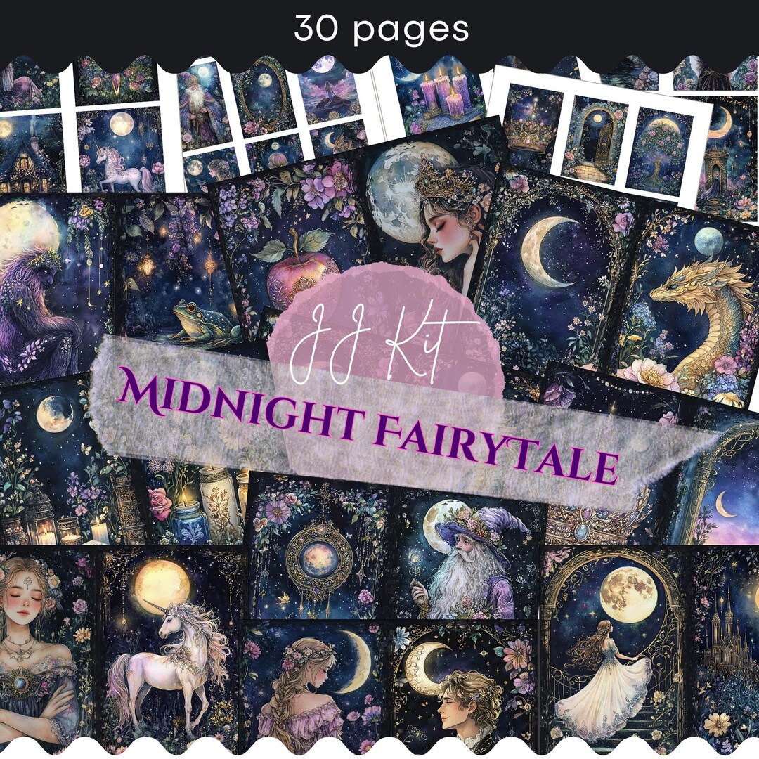 Midnight Fairytale Junk Journal Kit Dark Fantasy Aesthetic Journal ...