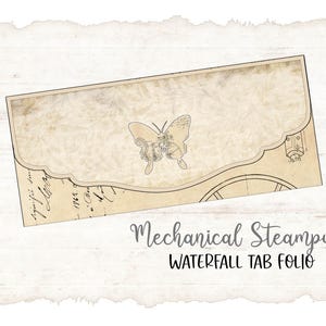 Mechanical Steampunk Trifold Tall Folio Industrial Vintage Waterfall ...