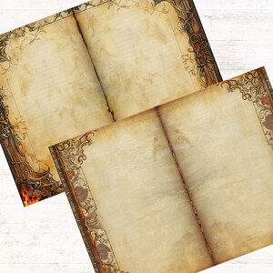Fantasy Magic Antique Junk Journal Kit Border Pages Grunge Old Paper ...