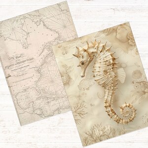 Ocean Junk Journal Paper, Beach Junk Journal Pages, Sea Background ...