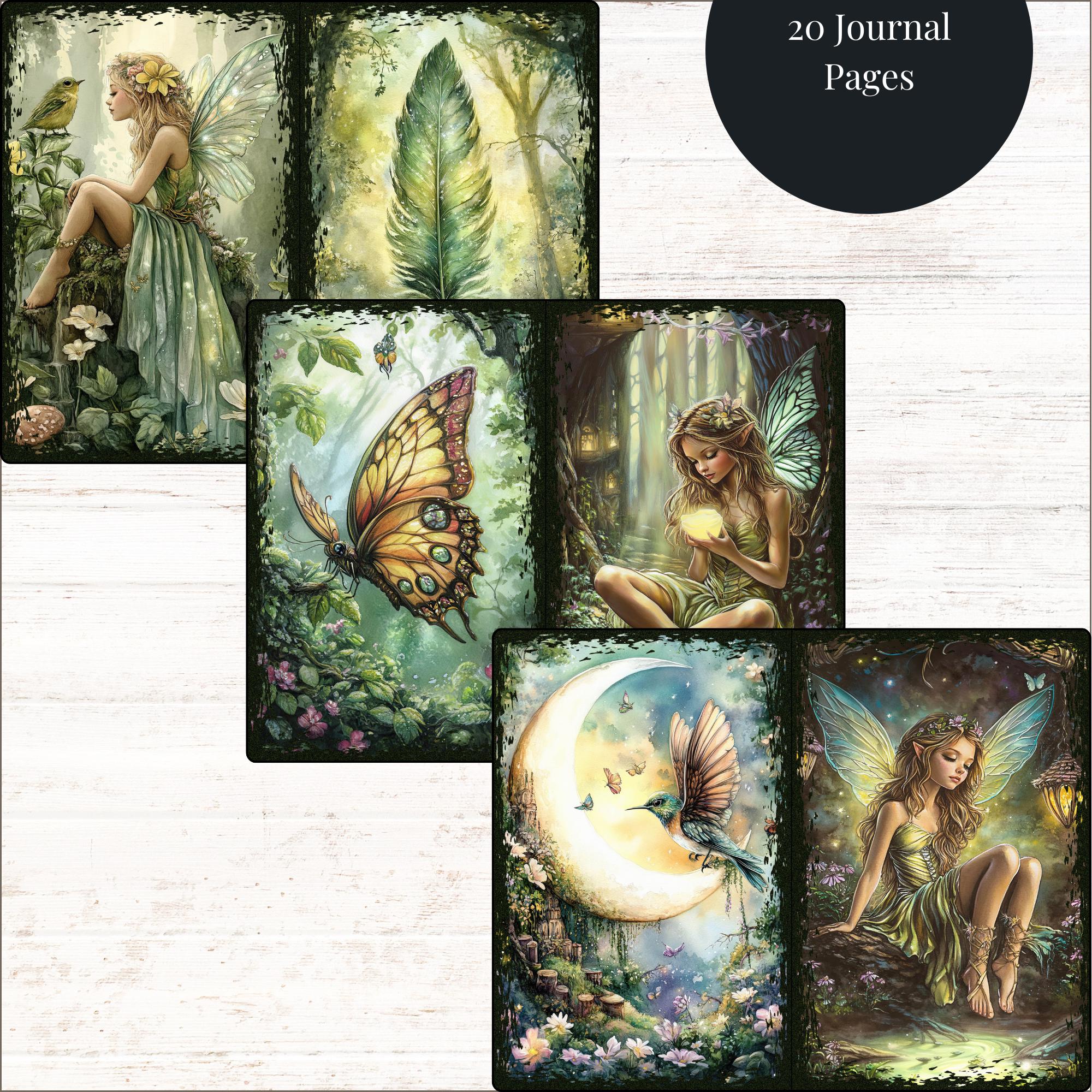 Printable Fairy Junk Journal Kit Green Fairy Journal Pages Forest Fairy ...