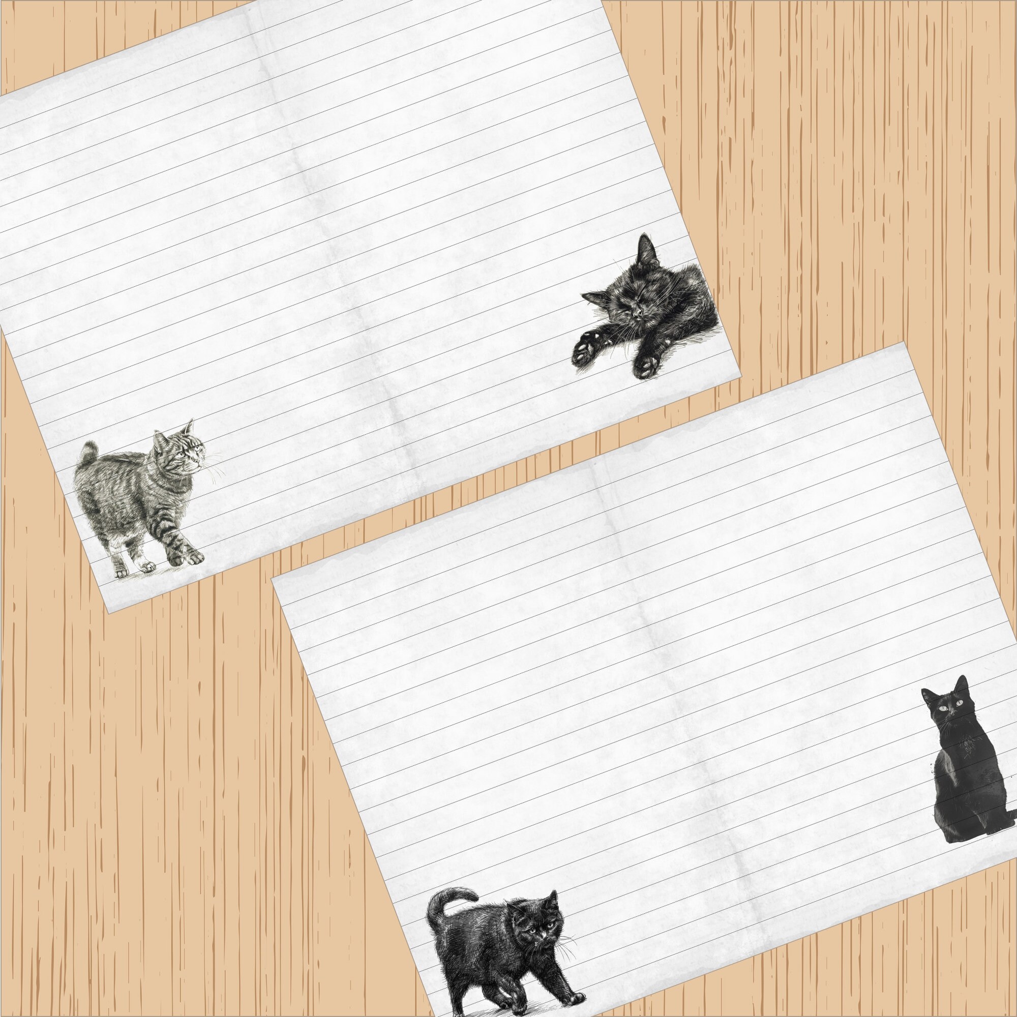 Junk Journal Cat Signature Paper, Vintage Cat Junk Journal Pages, Cat ...
