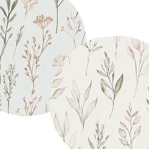 Neutral Floral Digital Paper Muted Flower Boho Pattern Botanical ...