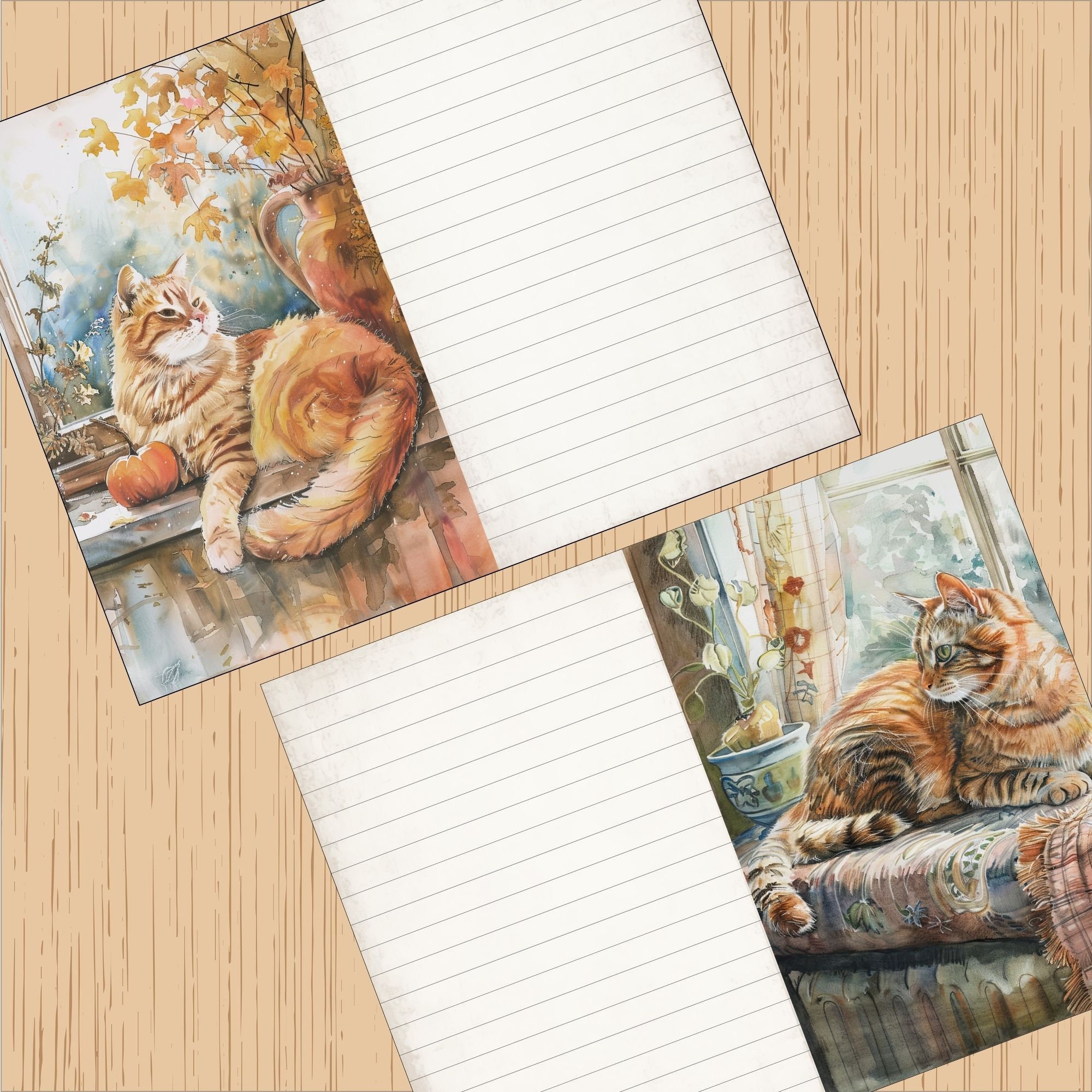 Junk Journal Cozy Cats at Home Signature Paper, Vintage Cat Junk ...