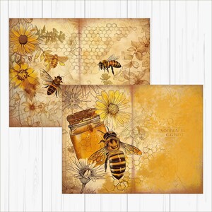 Junk Journal Bee Lined Paper Vintage Bee Signature Pages - Antique ...