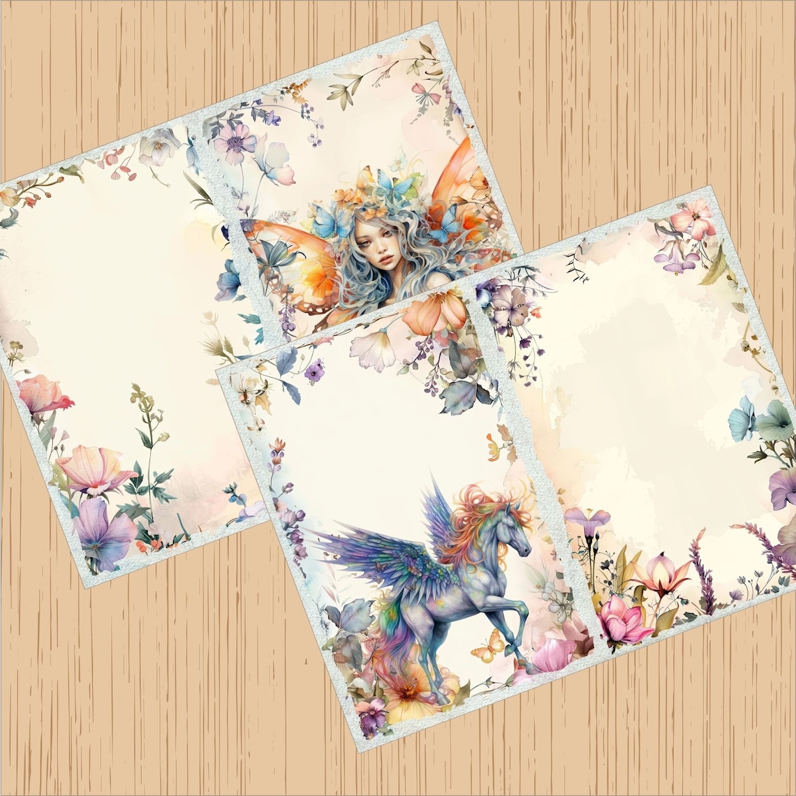 Junk Journal Fairy Signature Paper, Fantasy Fairy Junk Journal Pages ...
