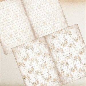 Brown Shabby Chic Junk Journal Background Paper, Junk Journal Lined ...