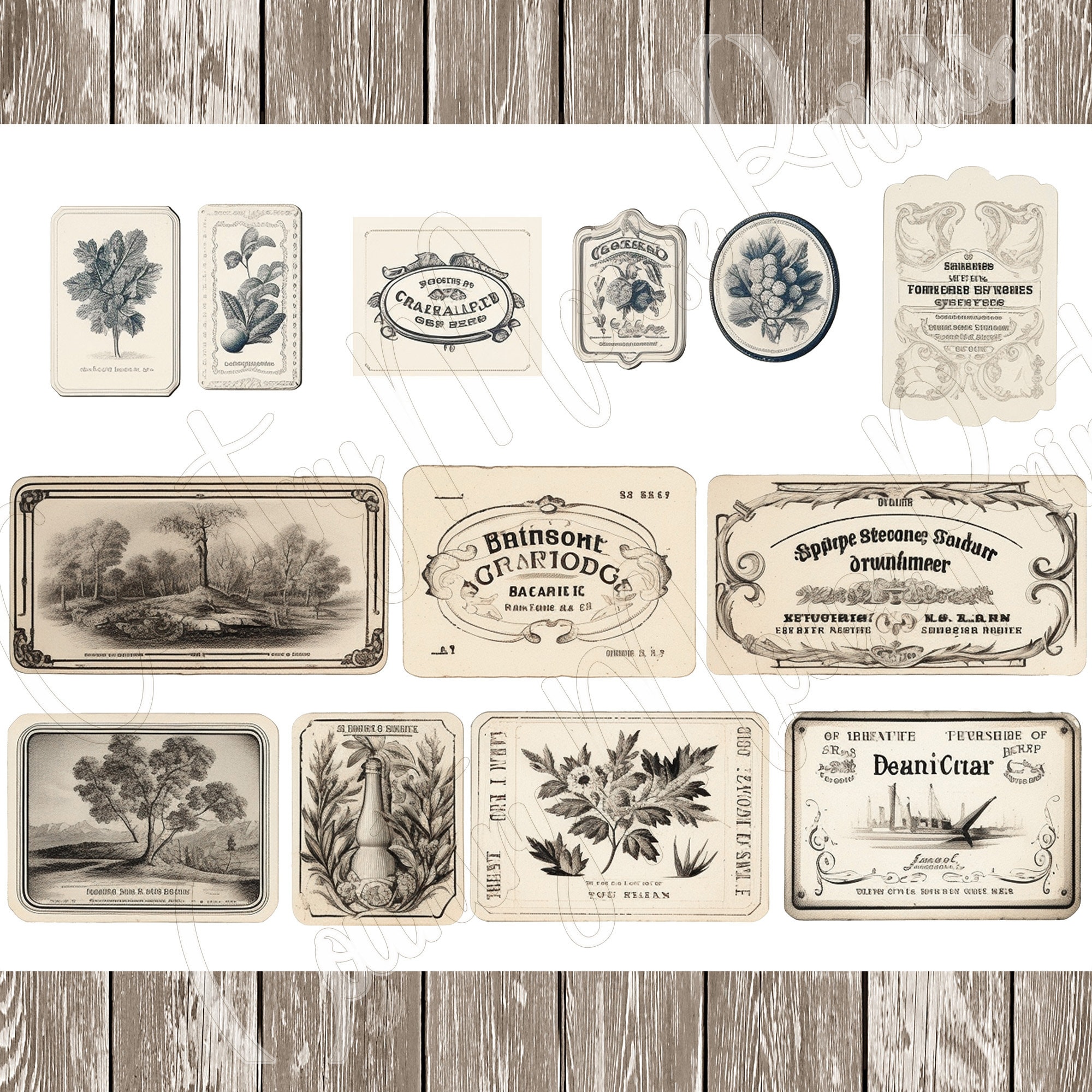 Vintage Junk Journal Label Ephemera Stamps Grungy Apothecary - Etsy