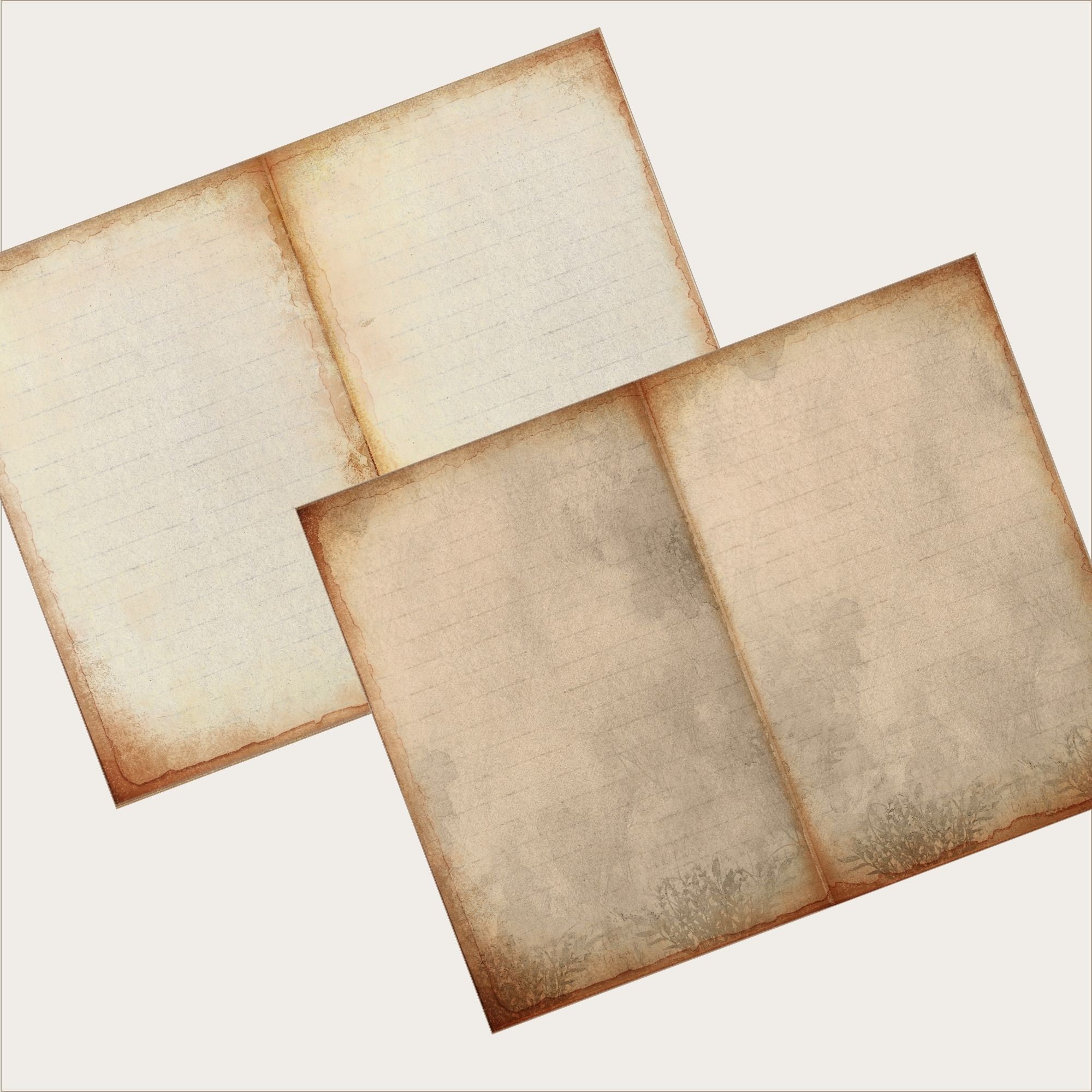 Shabby Vintage Lined Junk Journal Background Papers Antique Junk ...